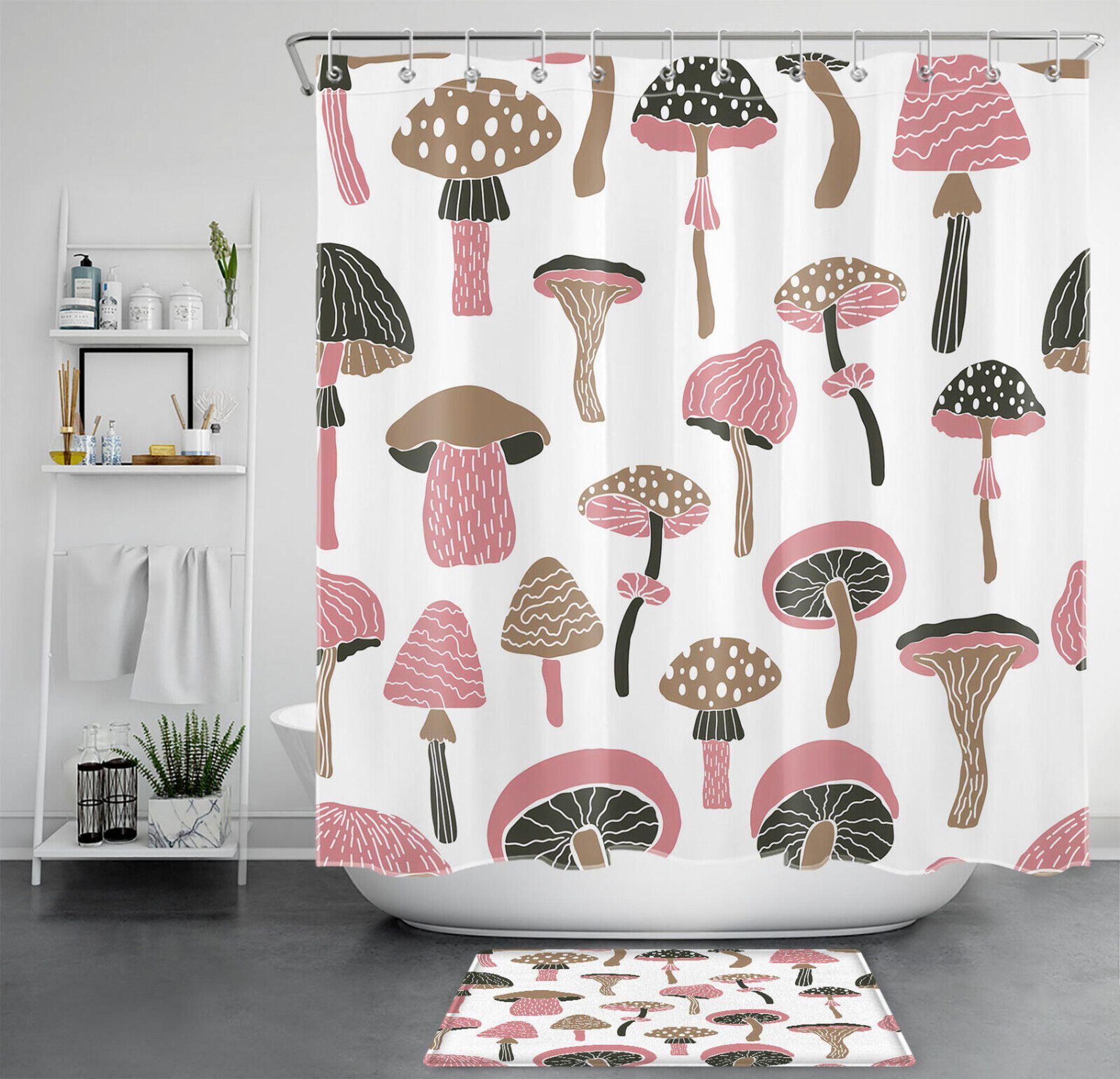 INPERCUST Rustic Mushroom Shower Curtain for Vintage Farmhouse Bathroom ... INPERCUST Rustic Mushroom Shower Curtain for Vintage Farmhouse Bathroom ...