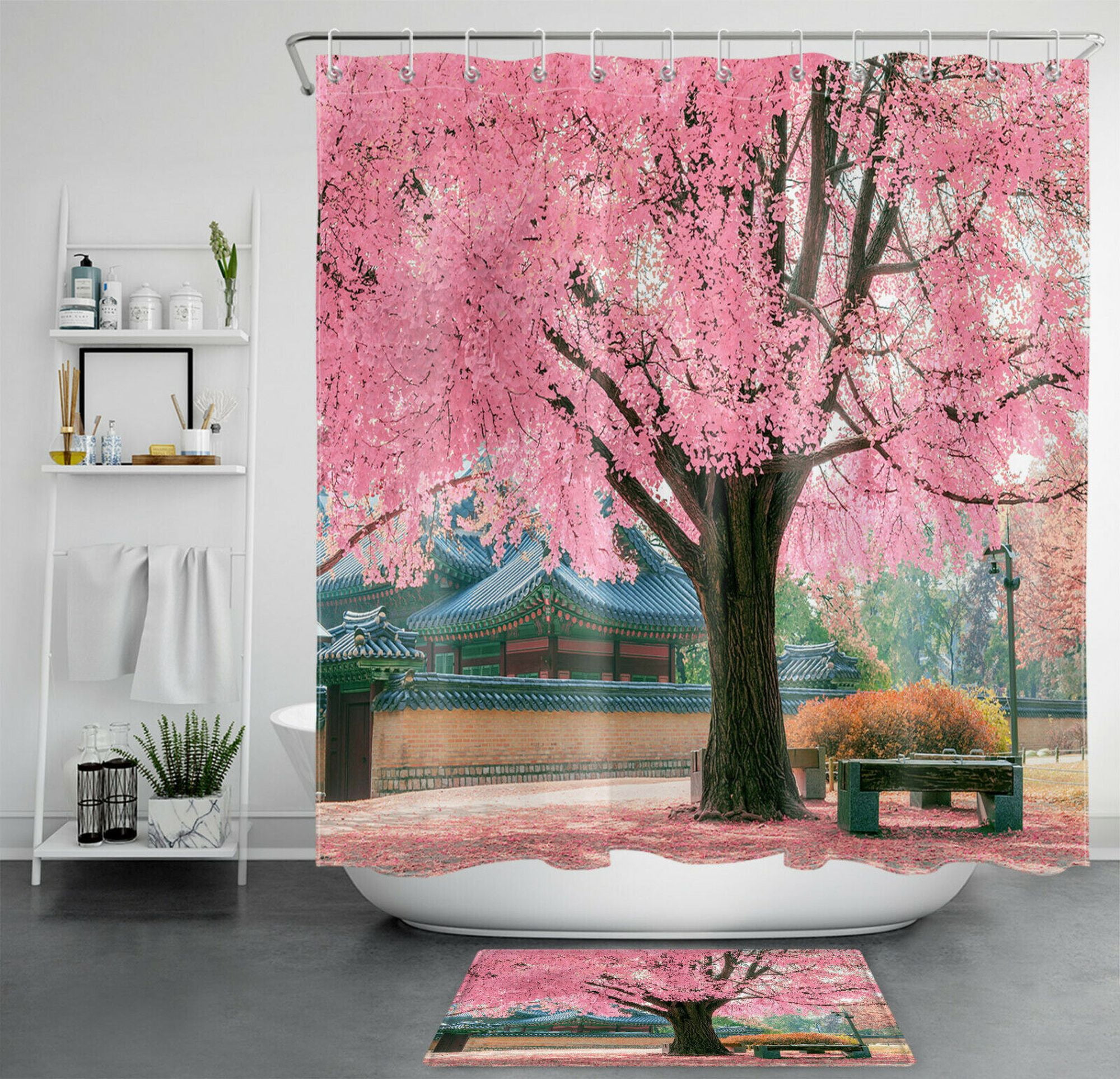 INPERCUST Vintage Floral Shower Curtain & Hooks Bathroom Decors ... INPERCUST Vintage Floral Shower Curtain & Hooks Bathroom Decors ...