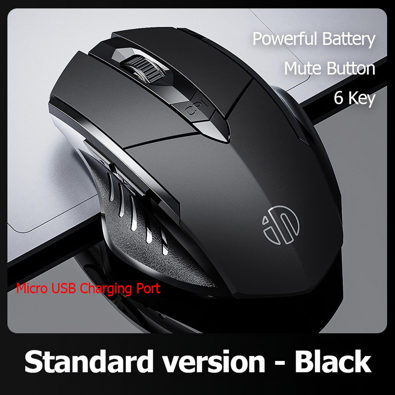 INPHIC F1 2.4G Wireless Mouse Rechargeable 500mAh Ergonomic Silent ...