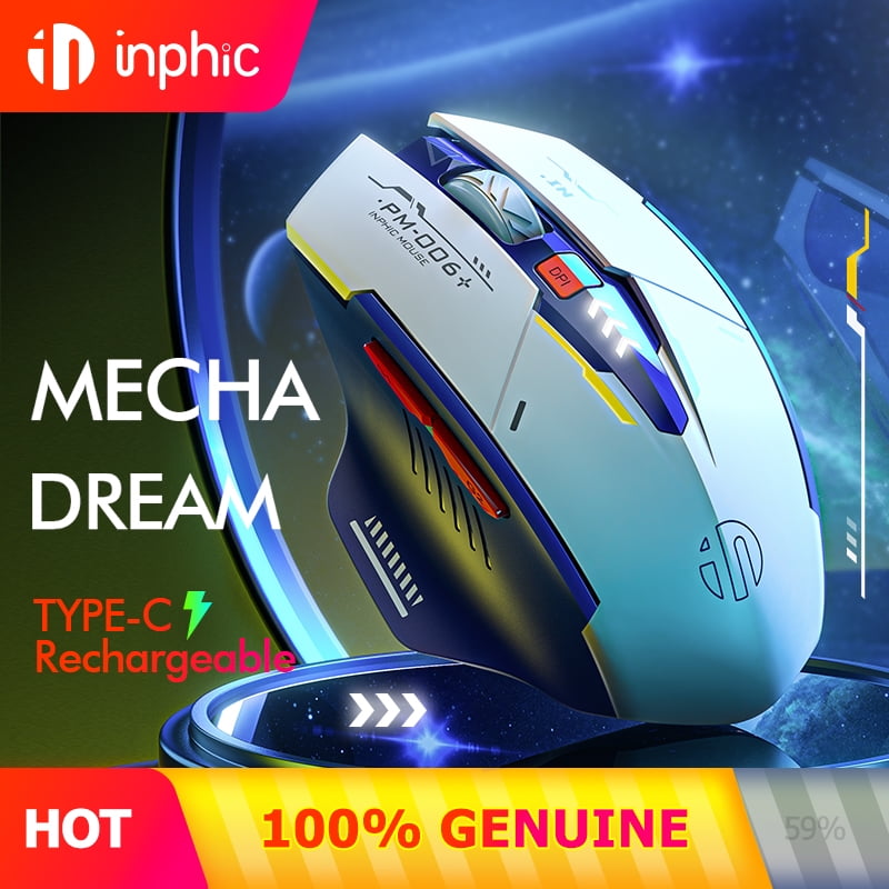 INPHIC F9 Wireless Mouse Rechargeable 700mAh Ergonomic Silent Mice 2.4G ...