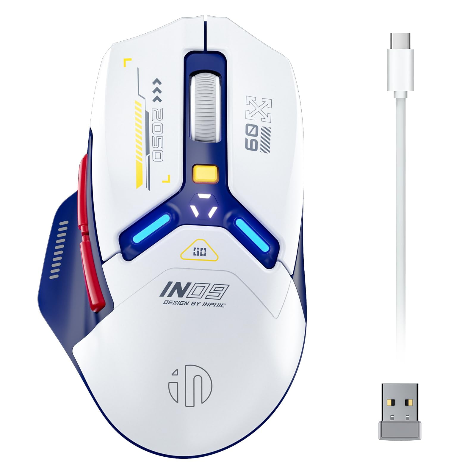 INPHIC IN9 Gaming Mouse, True Tri-Mode Bluetooth/Type-CWired/2.4G Mouse ...