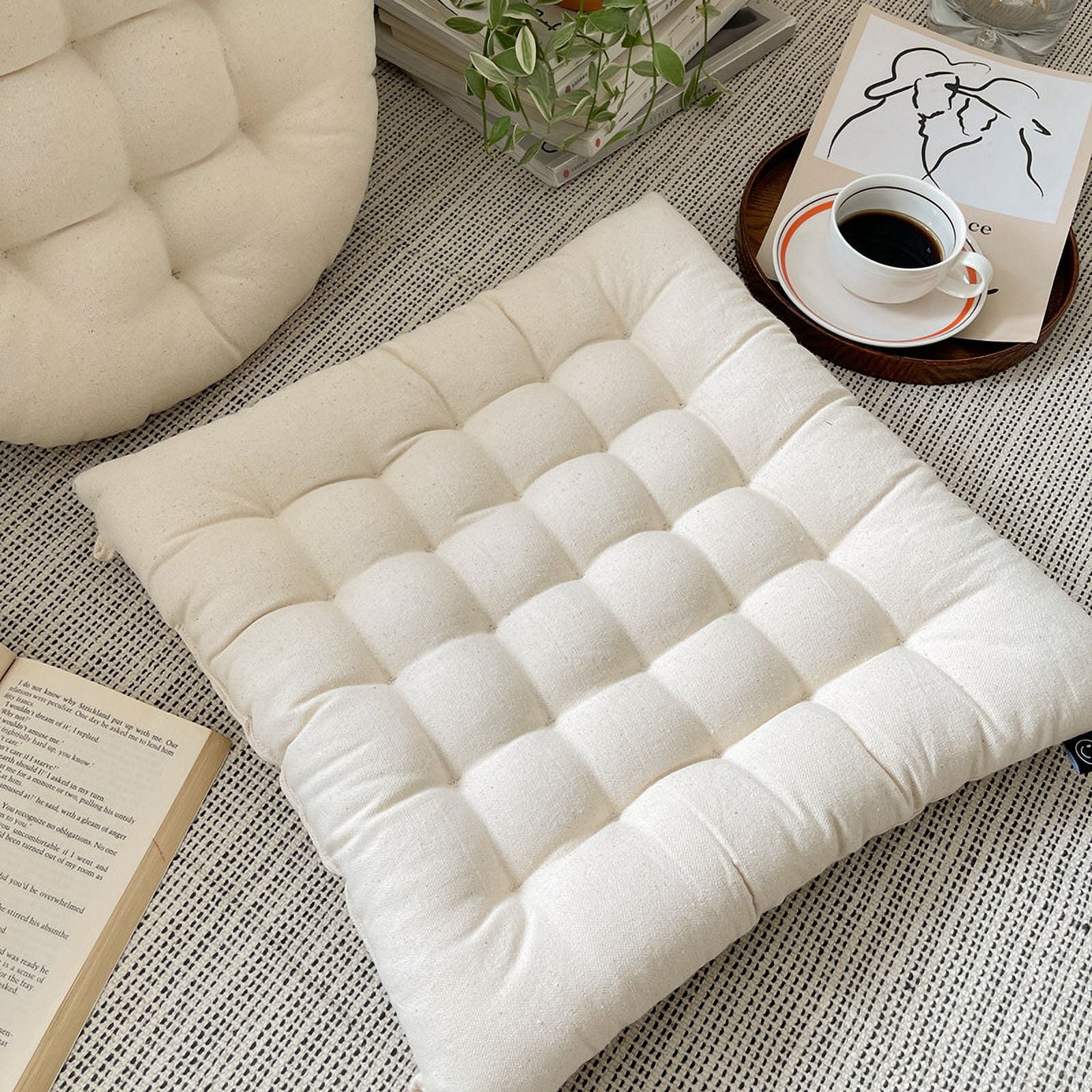 INS 40CM Pure White Seat Cushion Living Room Sofa Seat Cushion Balcony ...