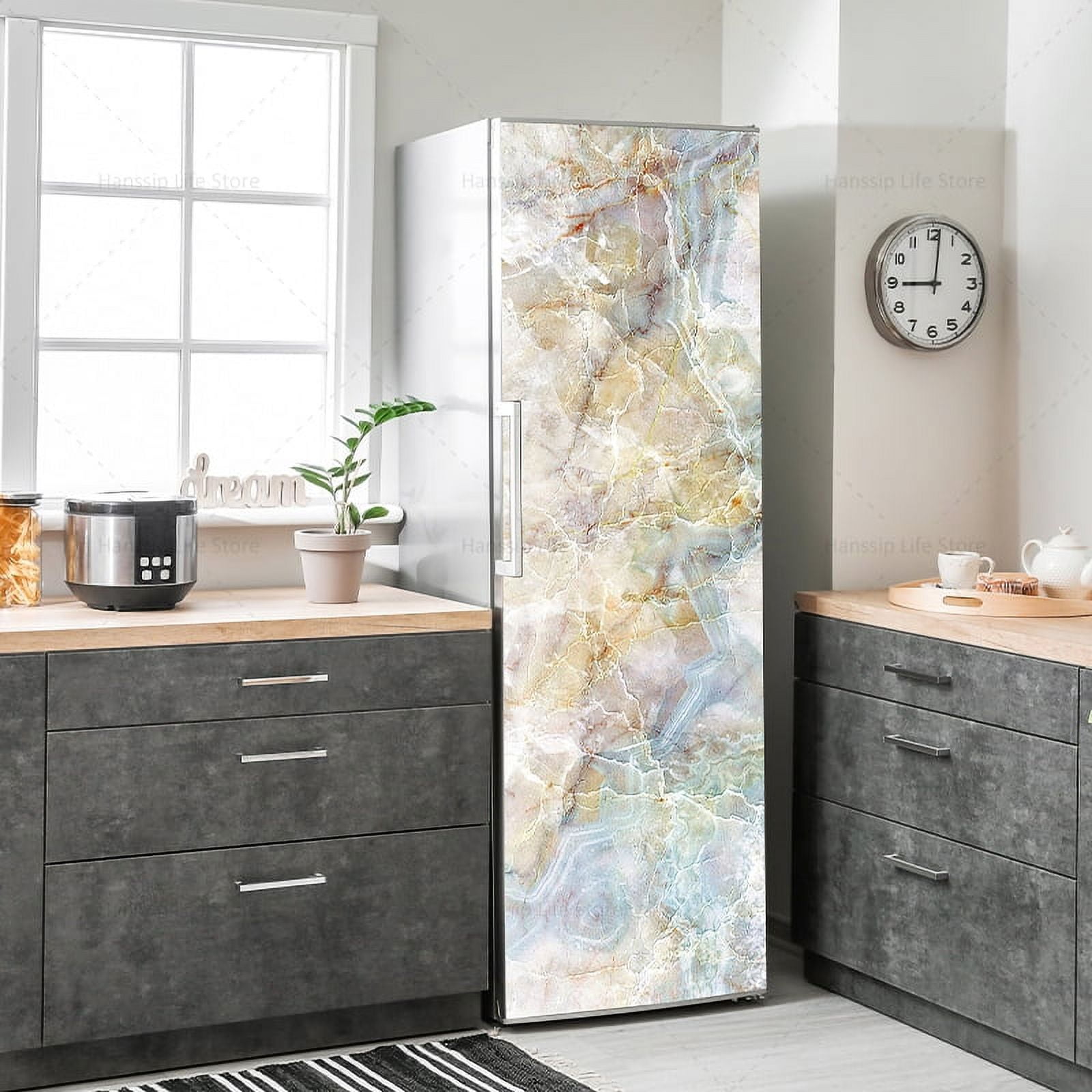 INS Abstract Flower Fridge Sticker Door Mural Wallpaper Self Adhesive ...