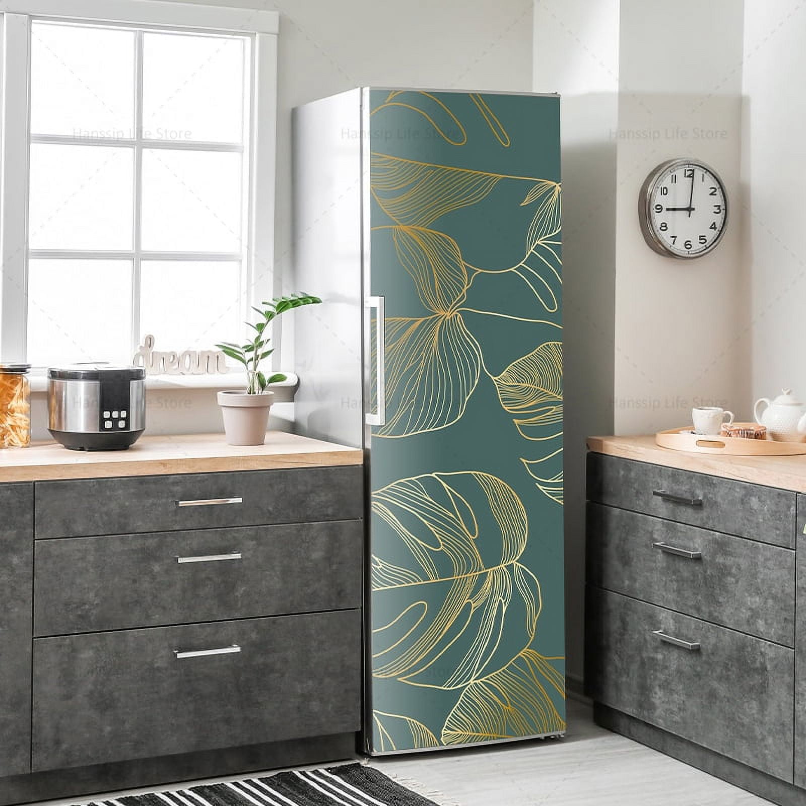 INS Abstract Flower Fridge Sticker Door Mural Wallpaper Self Adhesive ...