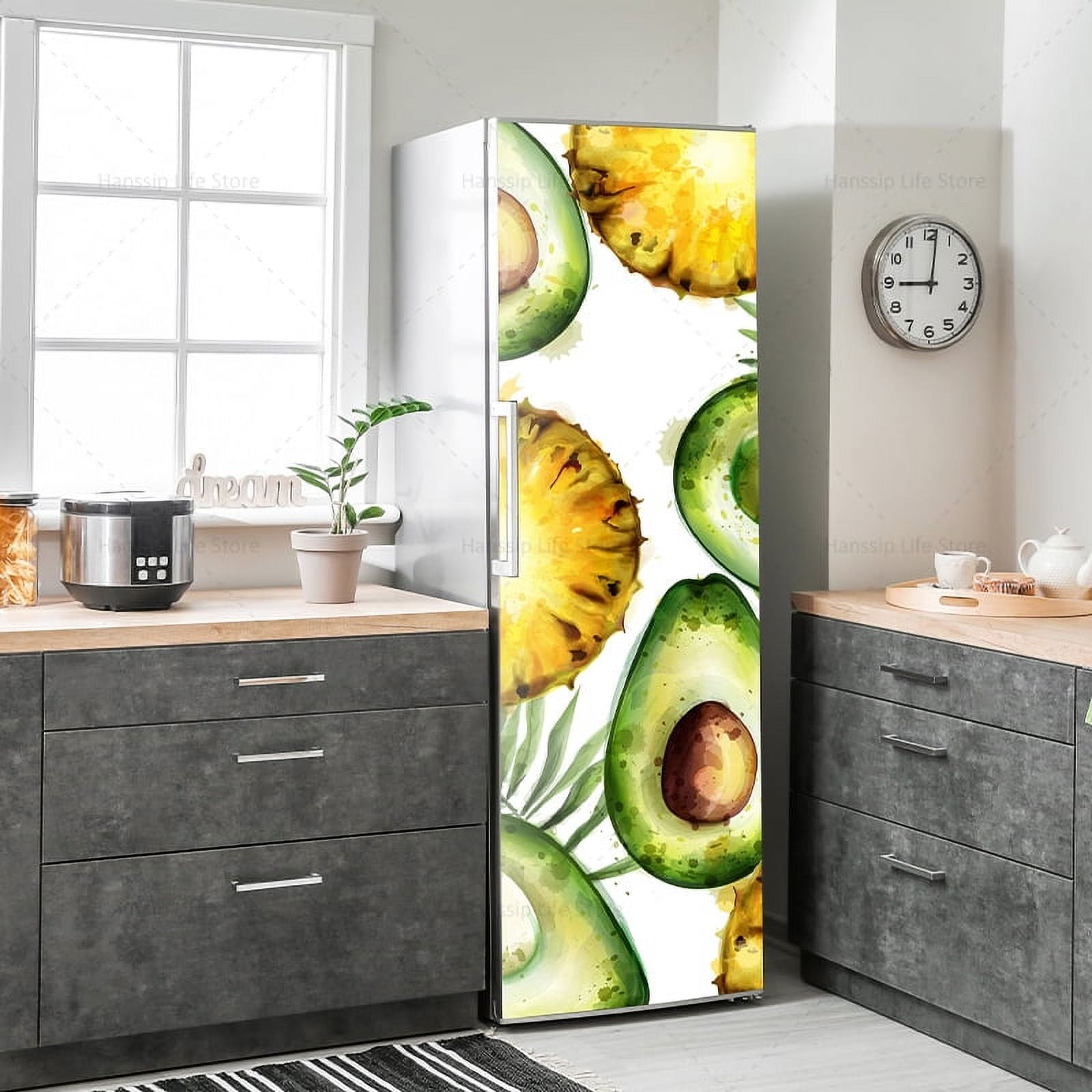 INS Abstract Flower Fridge Sticker Door Mural Wallpaper Self Adhesive ...