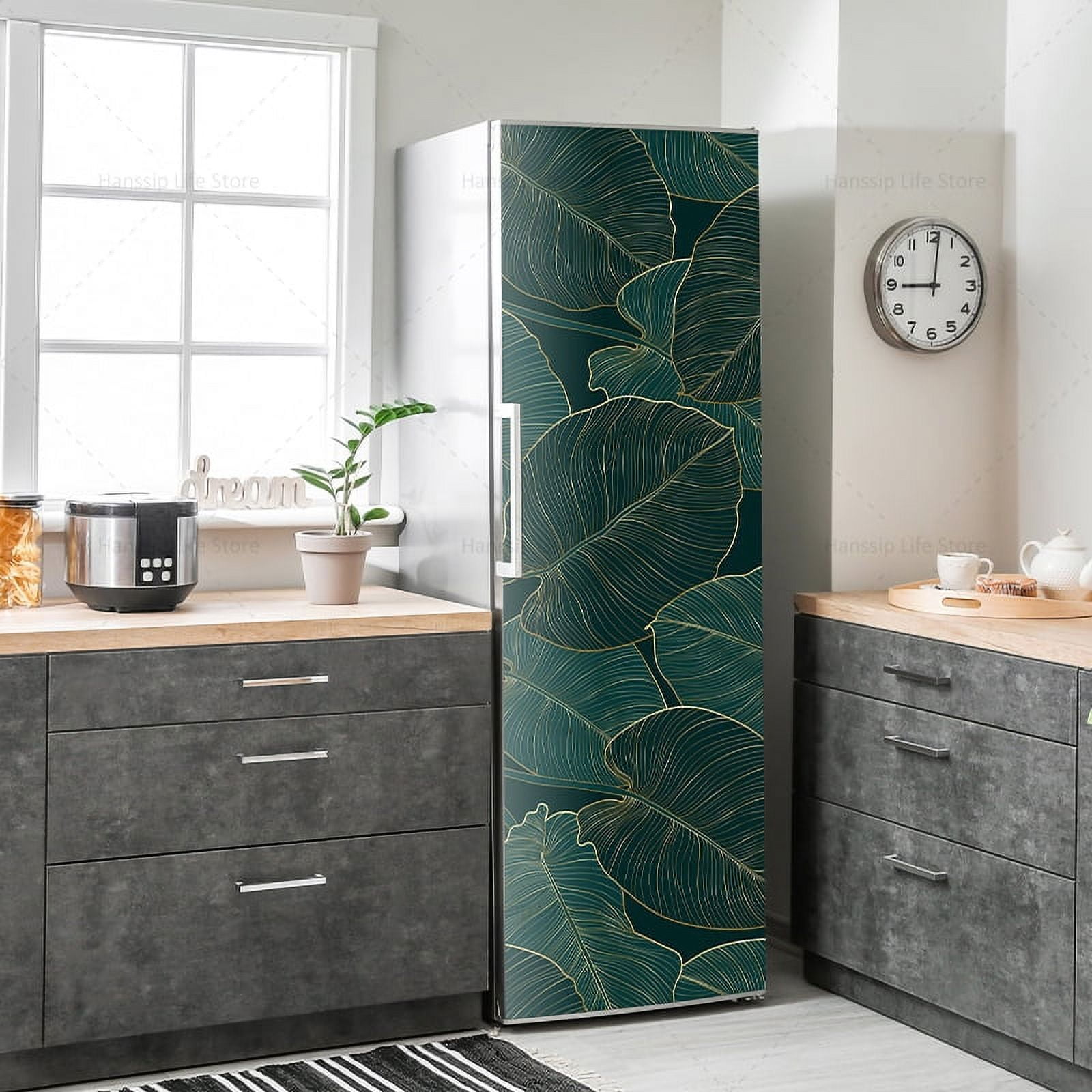 INS Abstract Flower Fridge Sticker Door Mural Wallpaper Self Adhesive ...