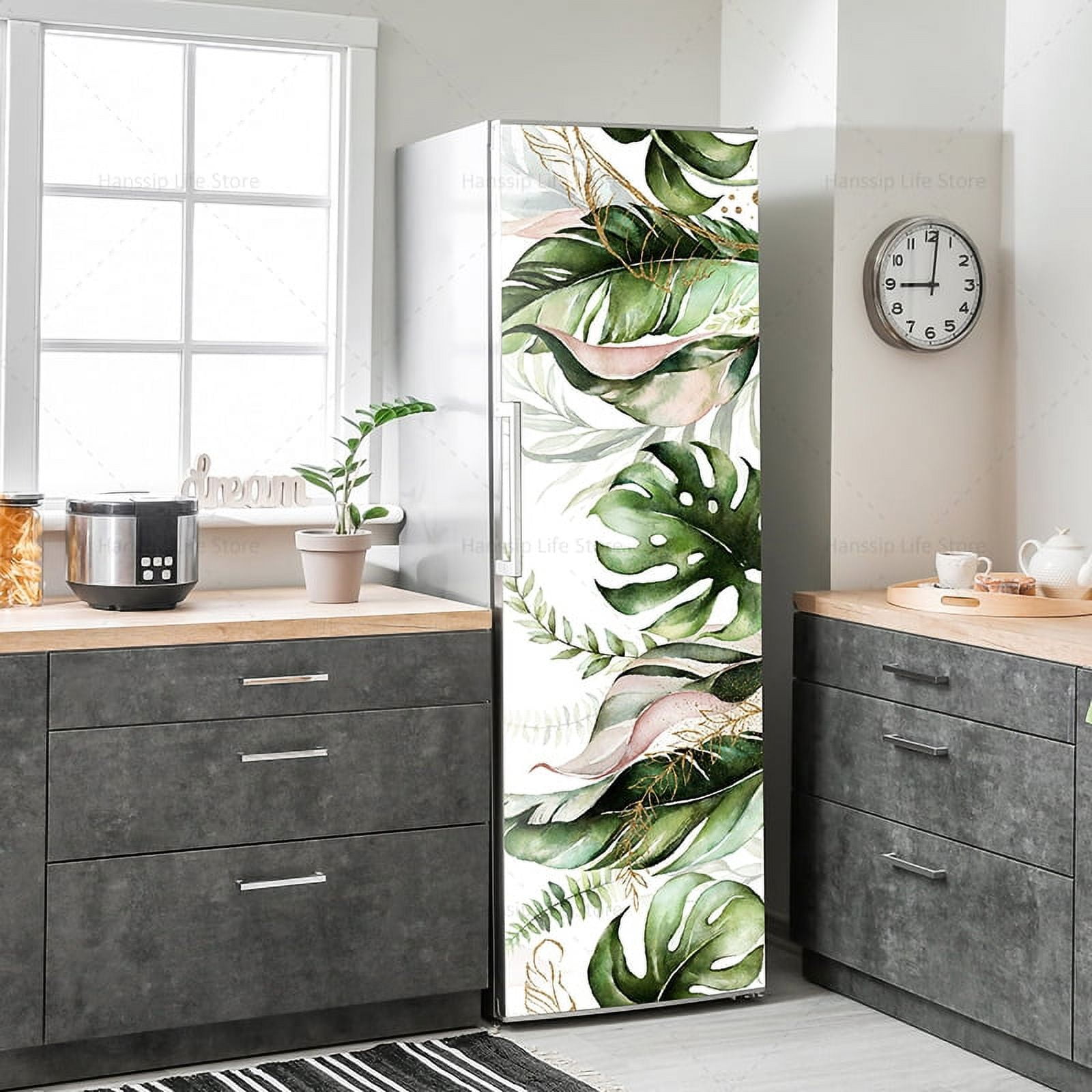 INS Abstract Flower Fridge Sticker Door Mural Wallpaper Self Adhesive ...