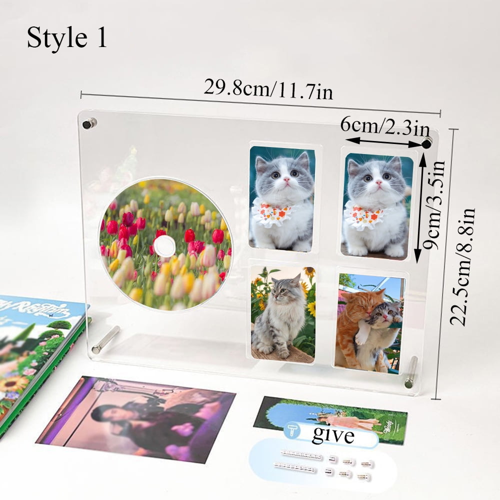 INS CD Picture Display Stand Frame Transparent Acrylic Photo Frame ...