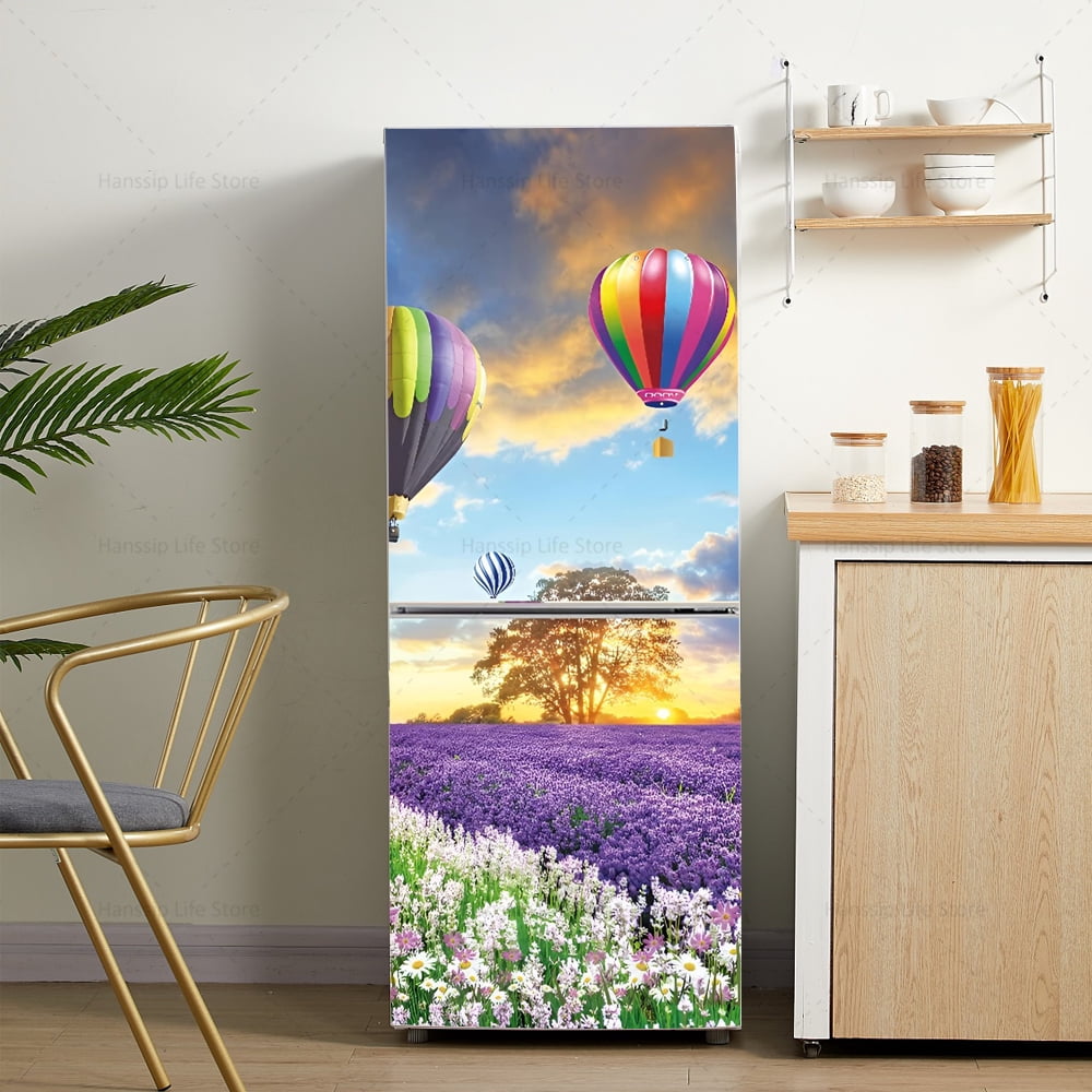 INS Flamingo Plants Printed Fridge Sticker Oil Resistant Waterproof ...