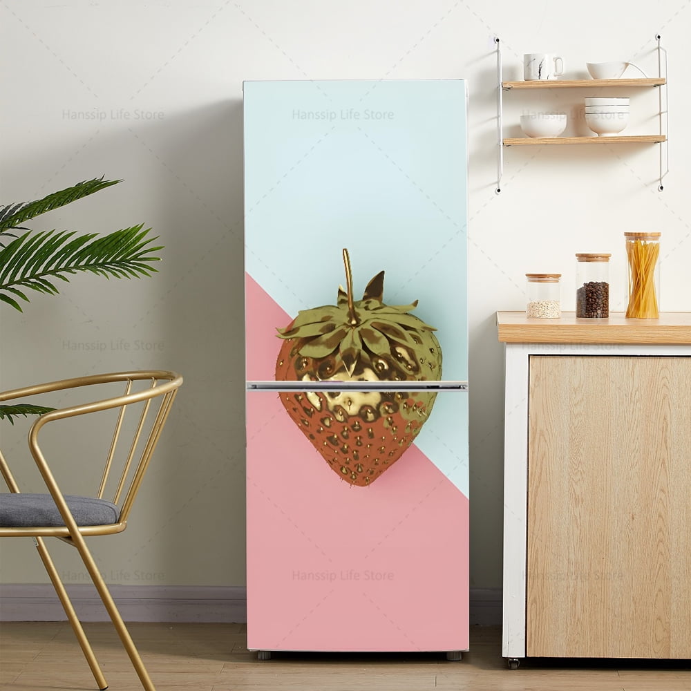 INS Flamingo Plants Printed Fridge Sticker Oil Resistant Waterproof ...