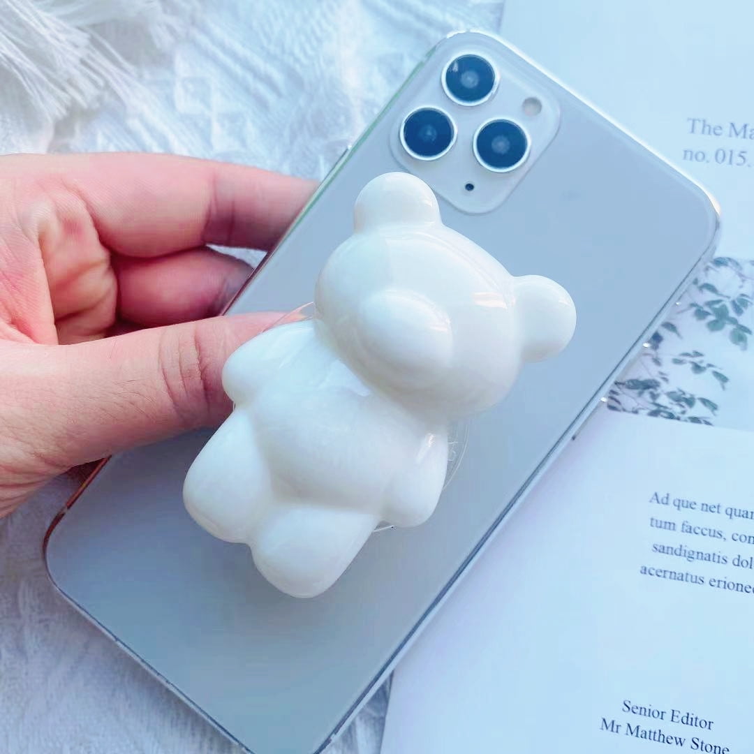 INS Korea 3D Cute Bear Phone Holder Griptok Support for IPhone 13 ...