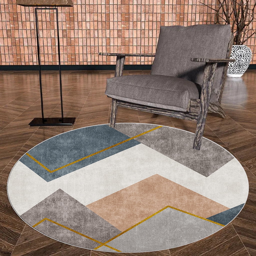 INS Modern Grey Round Carpet for Living Room Large Size 200x200 Washble ...