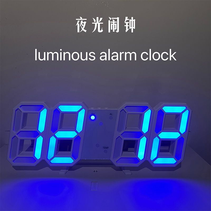 INS Popular 3dled Digital Clock Simple Fashion Smart Luminous USB Plug ...