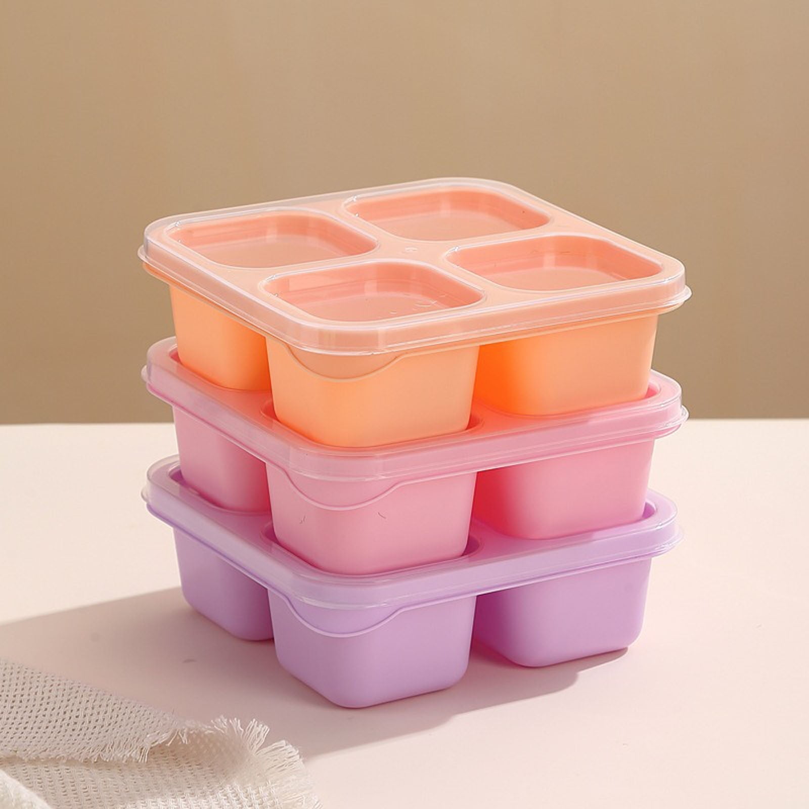 INS Stacked Divider Lunch Box Set Snack Bento Box Microwave Adult ...