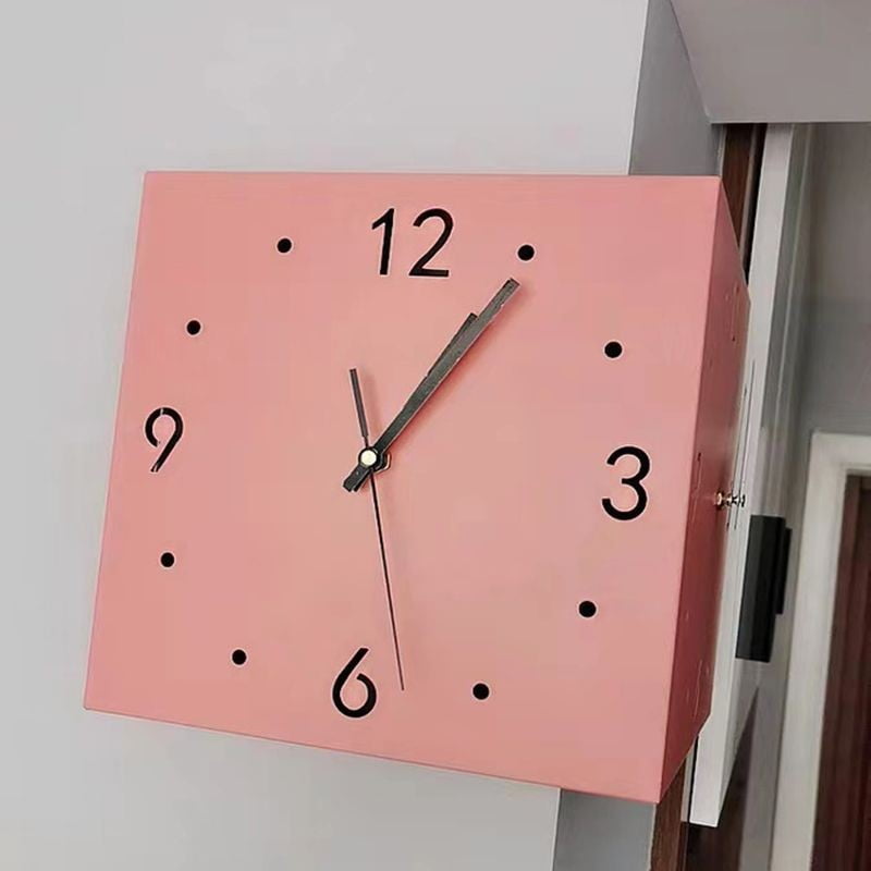 INS Style Corner Clock Double-Sided Wall Clock Living Room Creative ...