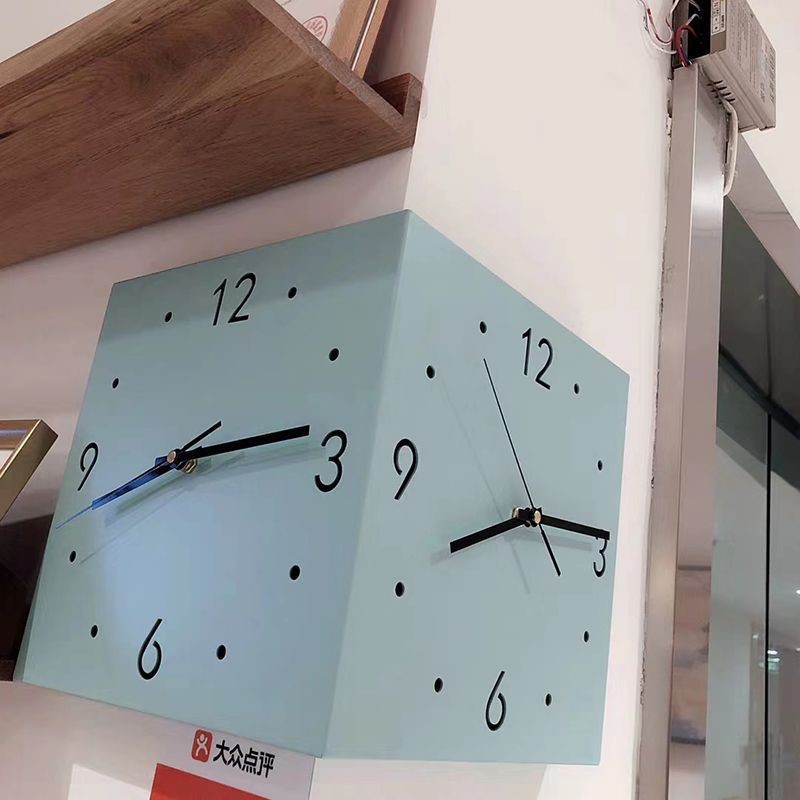 INS Style Corner Clock Double-Sided Wall Clock Living Room Creative ...