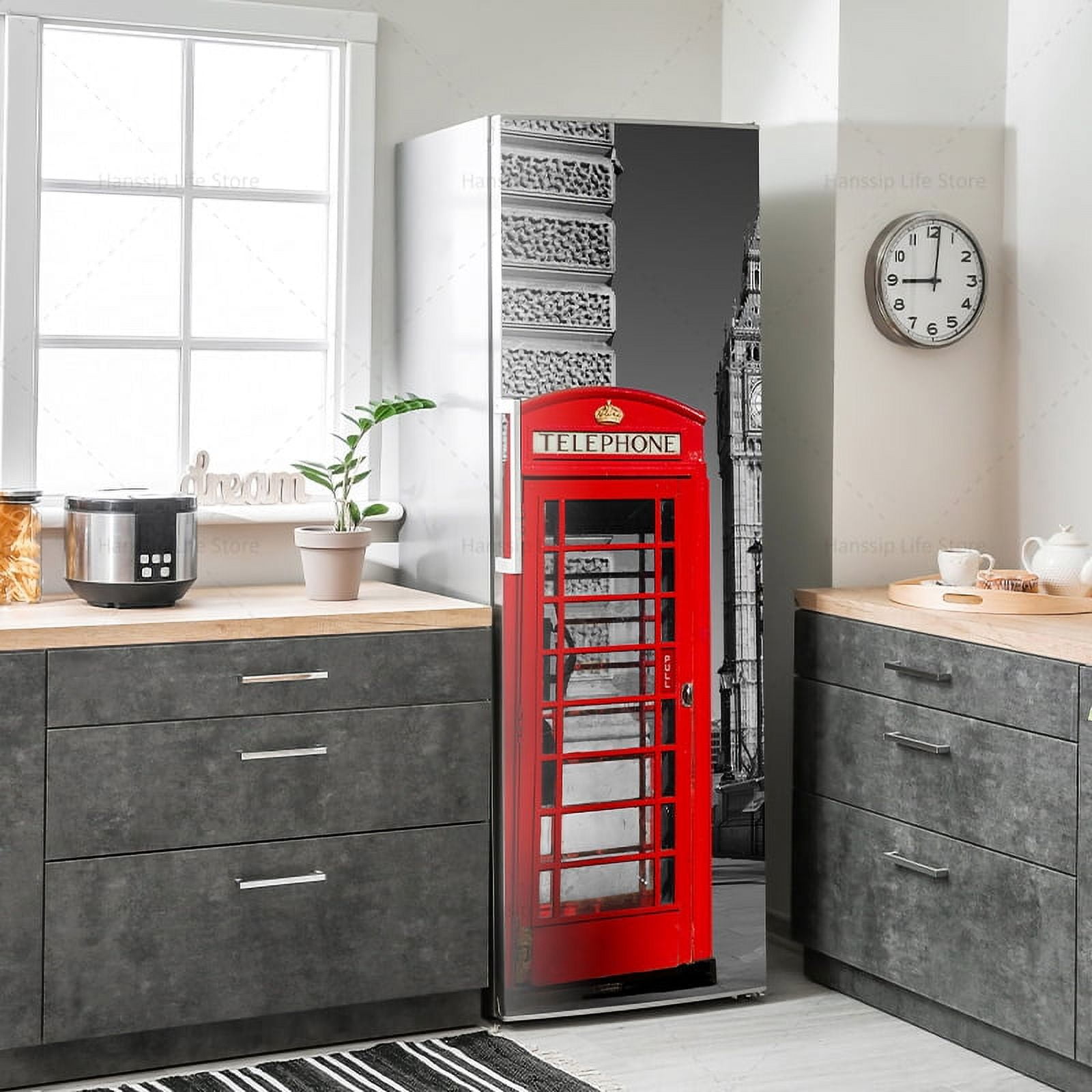 INS Style Flower Fridge Door Mural Waterproof PVC Floral Leaf ...