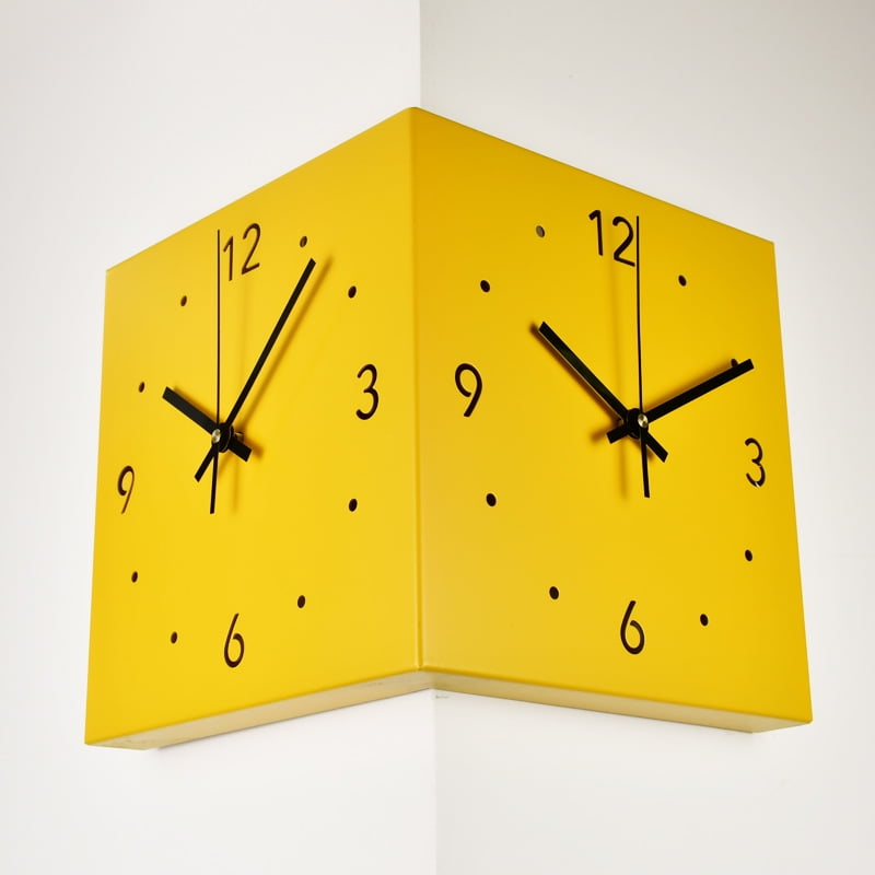 INS Style Modern Corner Clock Double-Sided Wall Clock Living Room ...