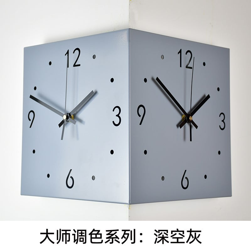 INS Style Modern Corner Clock Double-Sided Wall Clock Living Room ...