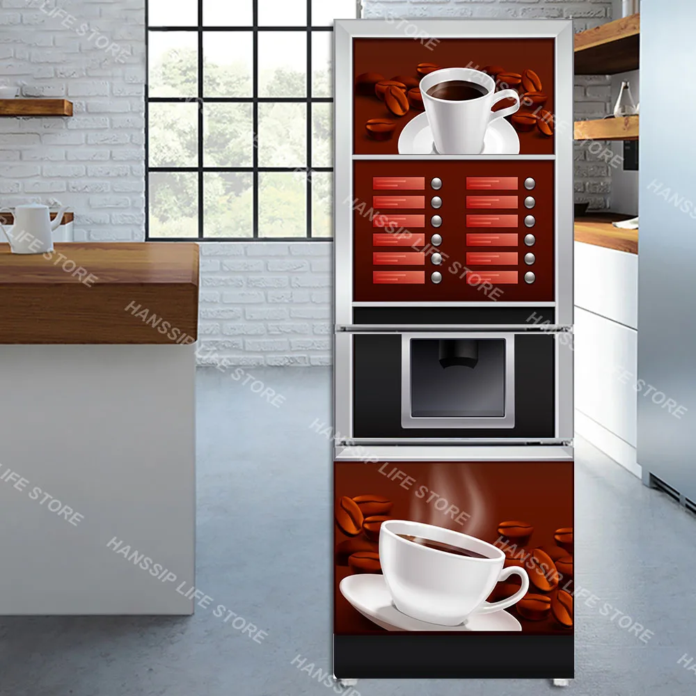 INS Style Teleph Booth Design Fridge Stickers Full Cover Vinyl Cartoon ...