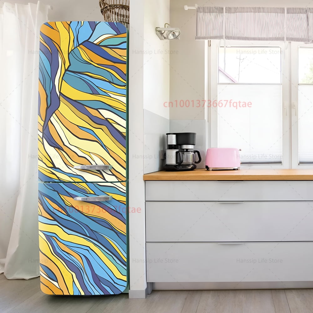 INS Style Tiling Star Printed Fridge Door Sticker Kitchen Renovation ...