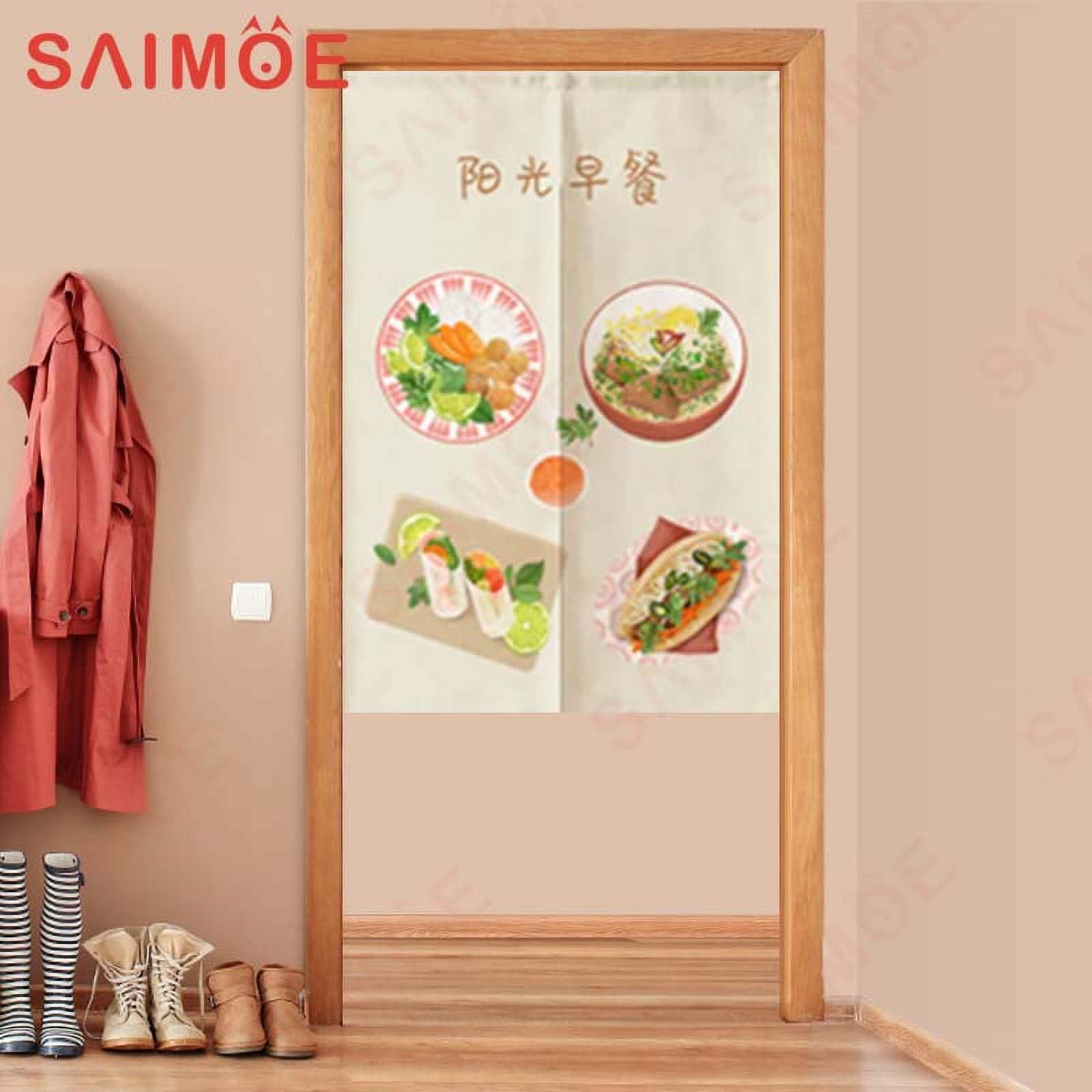 INS Style Western Breakfast Door Curtain Cartoon Food Partition Curtain ...