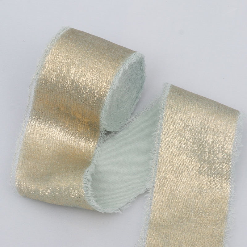 INS Torn-Edge Gold Foil Plush Silk Ribbon - Wedding Bouquet Tassel ...