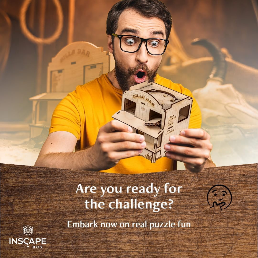 INSCAPE Wild West Riddles - Puzzle Box - Wooden Escape Room in A Box ...