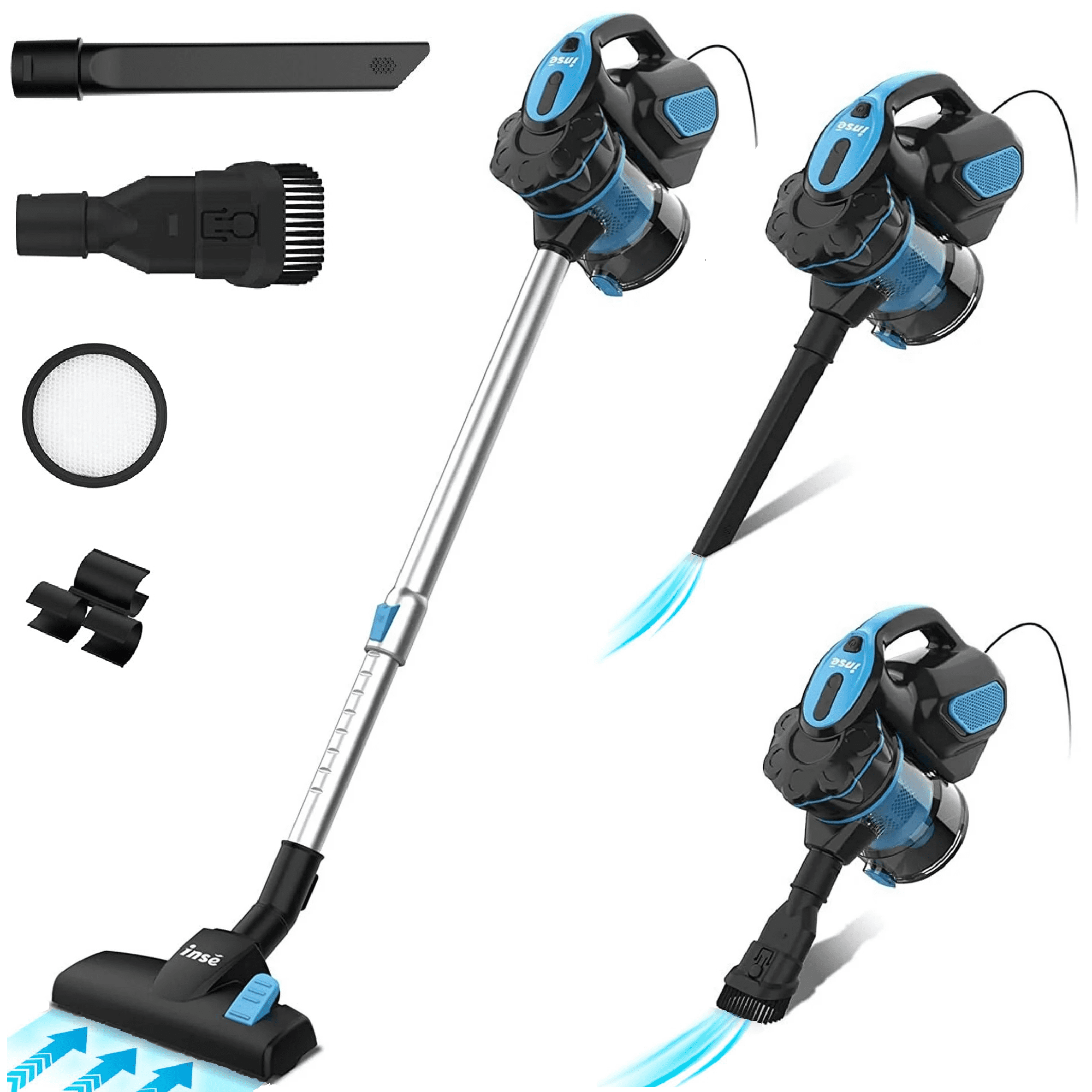 INSE 18kPa Corded Electric Vacuum Cleaner, Lightweight 3 in 1 for ...
