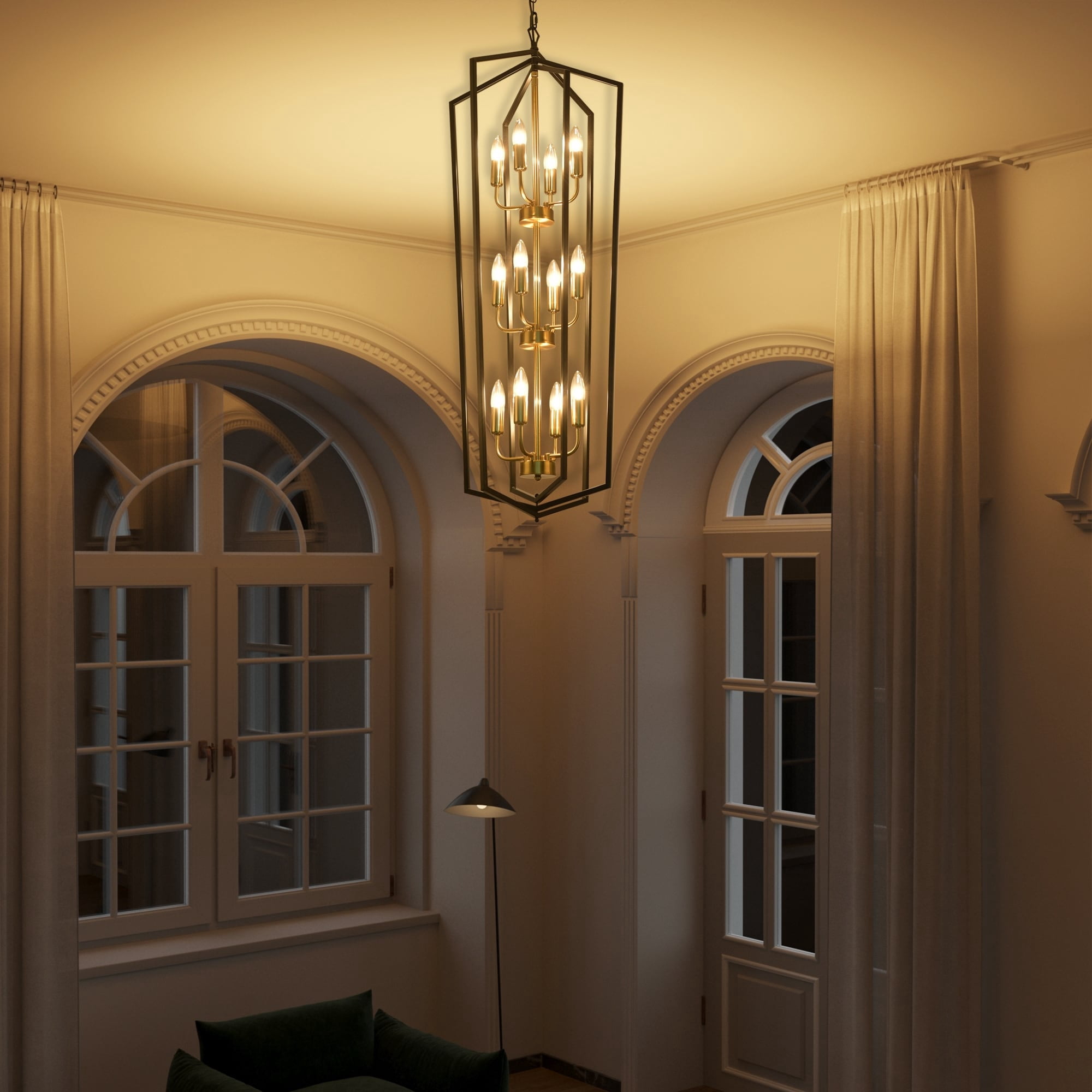 INSEUS Modern 12-light Cube Chandelier Kitchen Island Geometric Pendant ...
