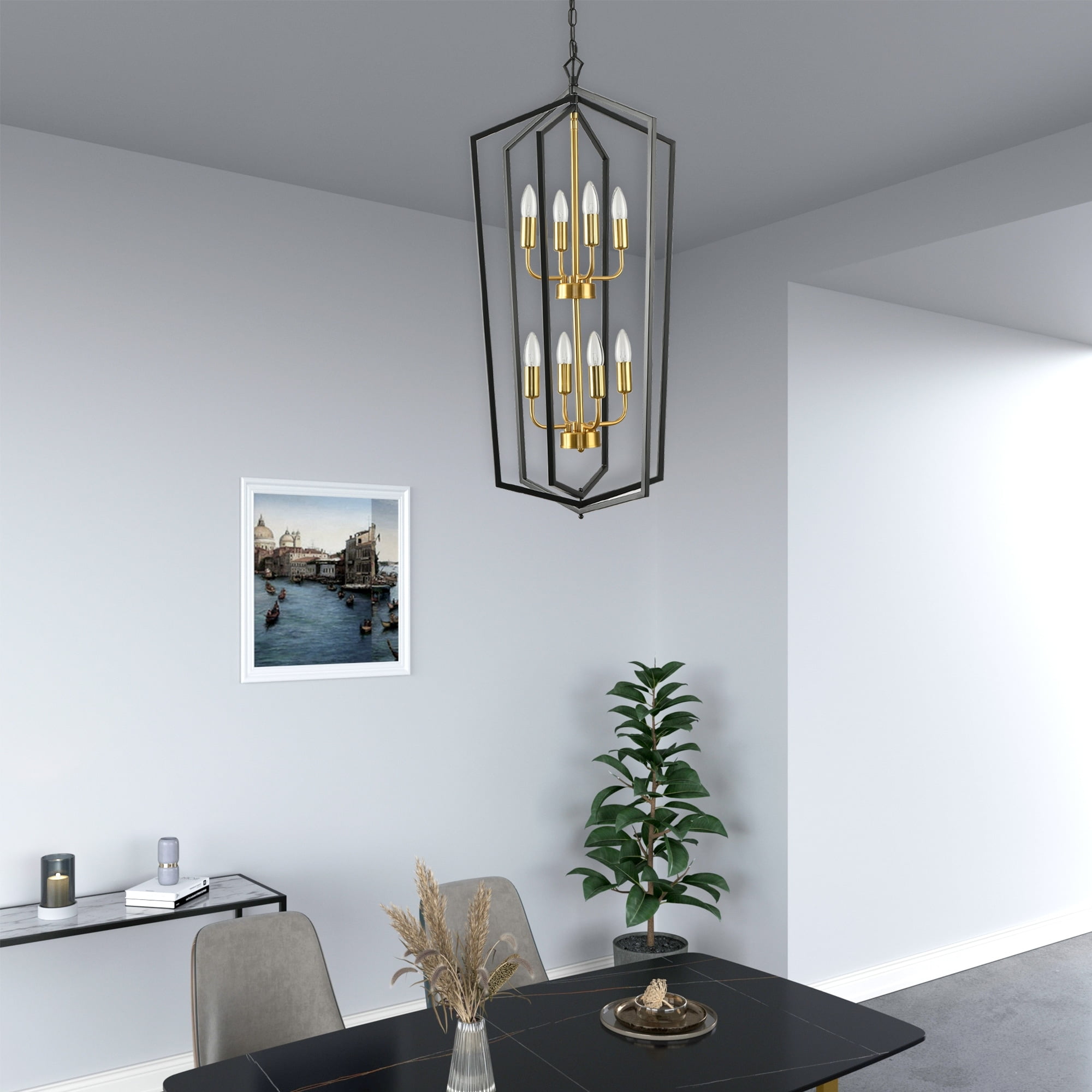INSEUS Modern 8-light Cube Chandelier Kitchen Island Geometric Pendant ...
