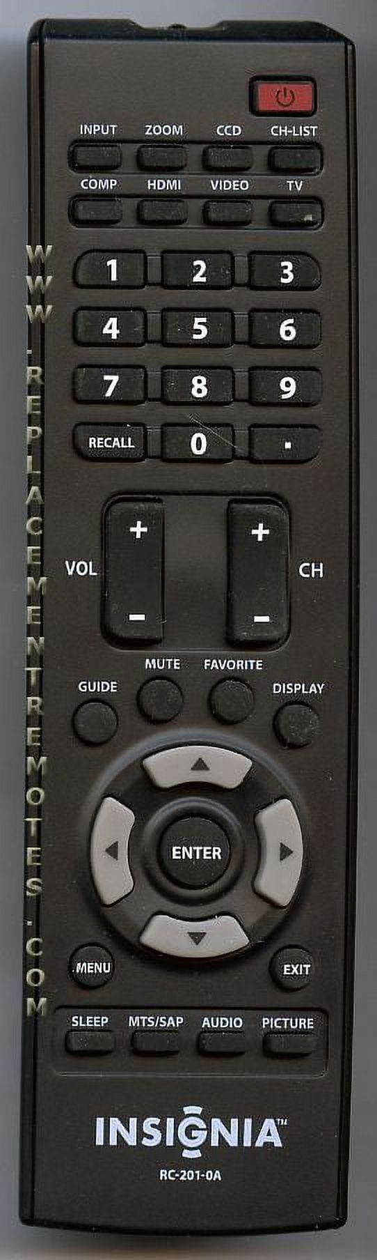 Insignia RC-201-0A (6010200101) New TV Remote Control for NSLCD37HD09 ...
