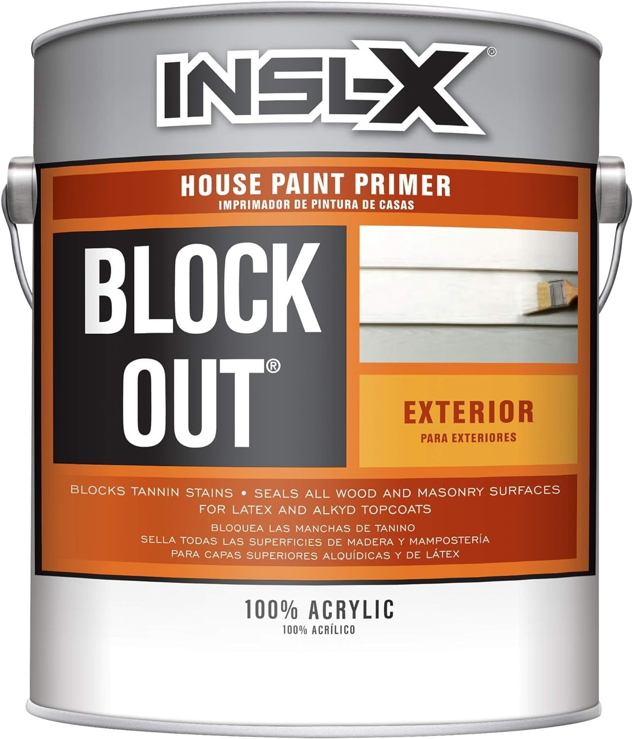 INSL-X Block Out Acrylic Exterior Wood Stain Blocking Primer, White, 1 ...