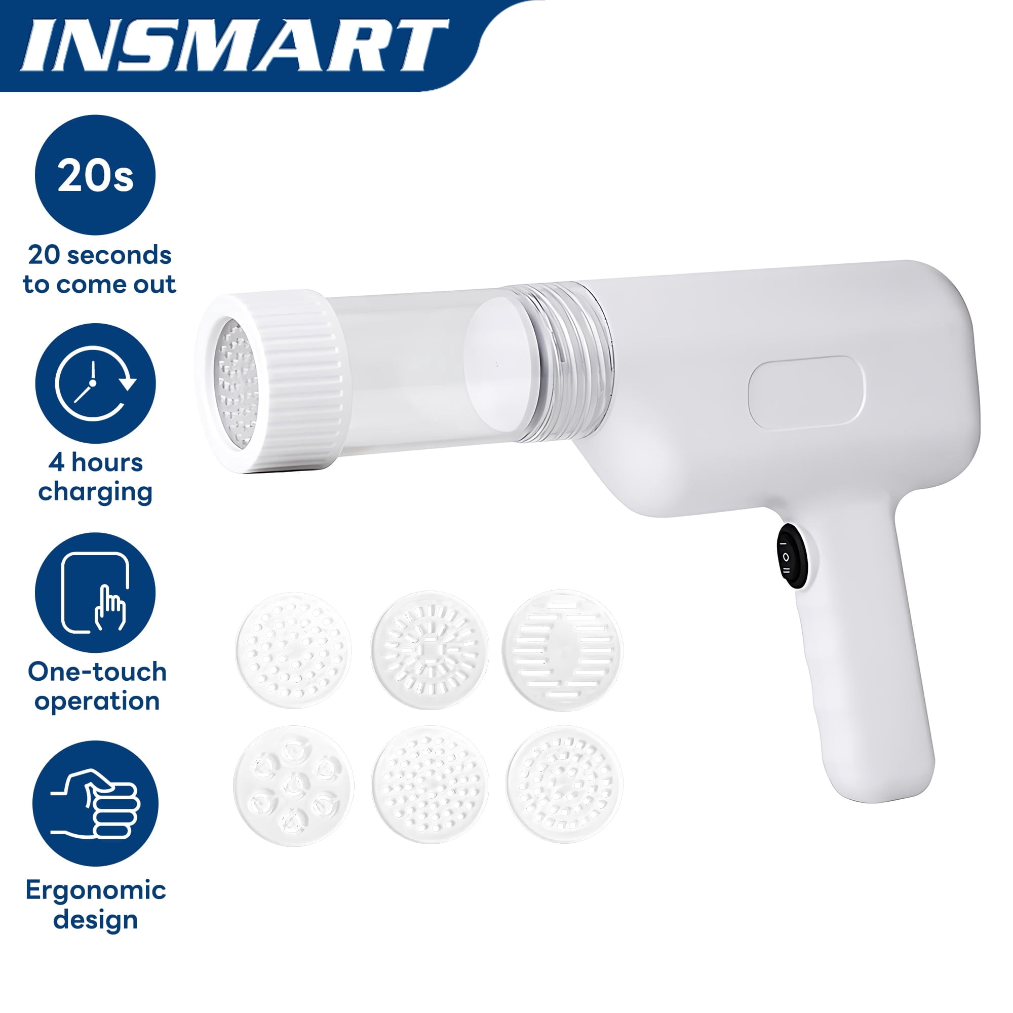 INSMART Electric Pasta Maker , 6-in-1 Handheld Cordless Noodle Maker, 6 ...