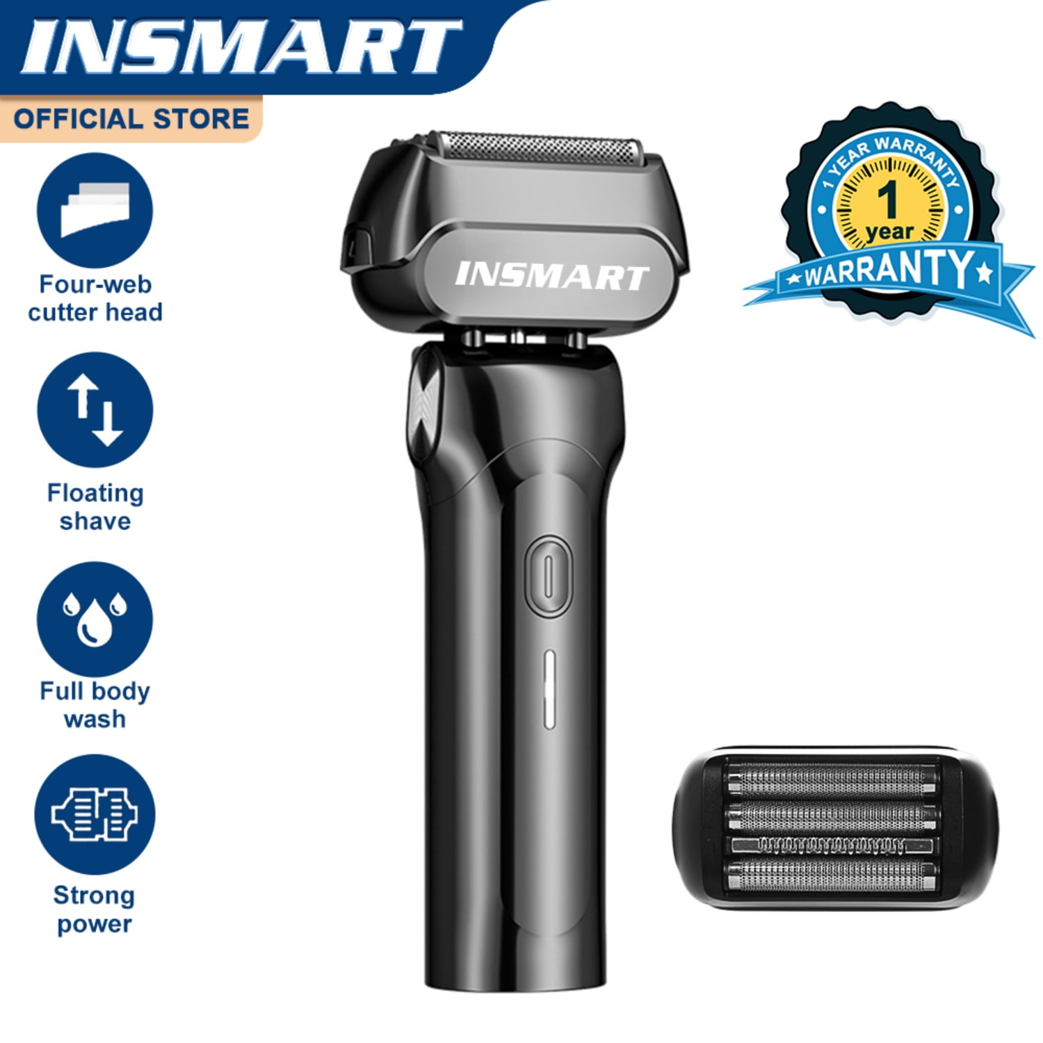 INSMART Electric Razor,Electric Razor for Men,4-Blade Foil Shaver ...
