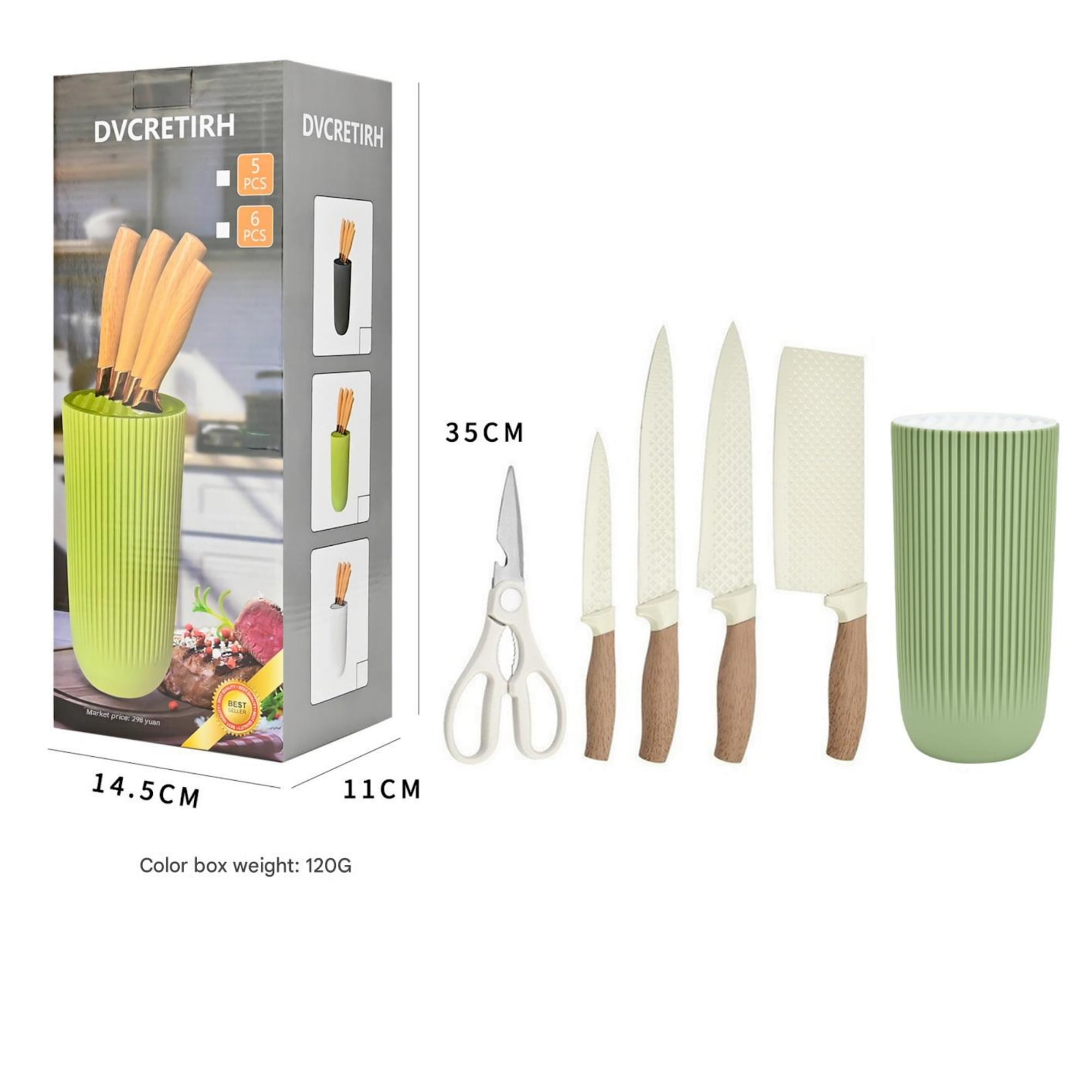 INSMART Kitchen Knife Set ,6 Pieces Stainless Steel Small Kitchen ...