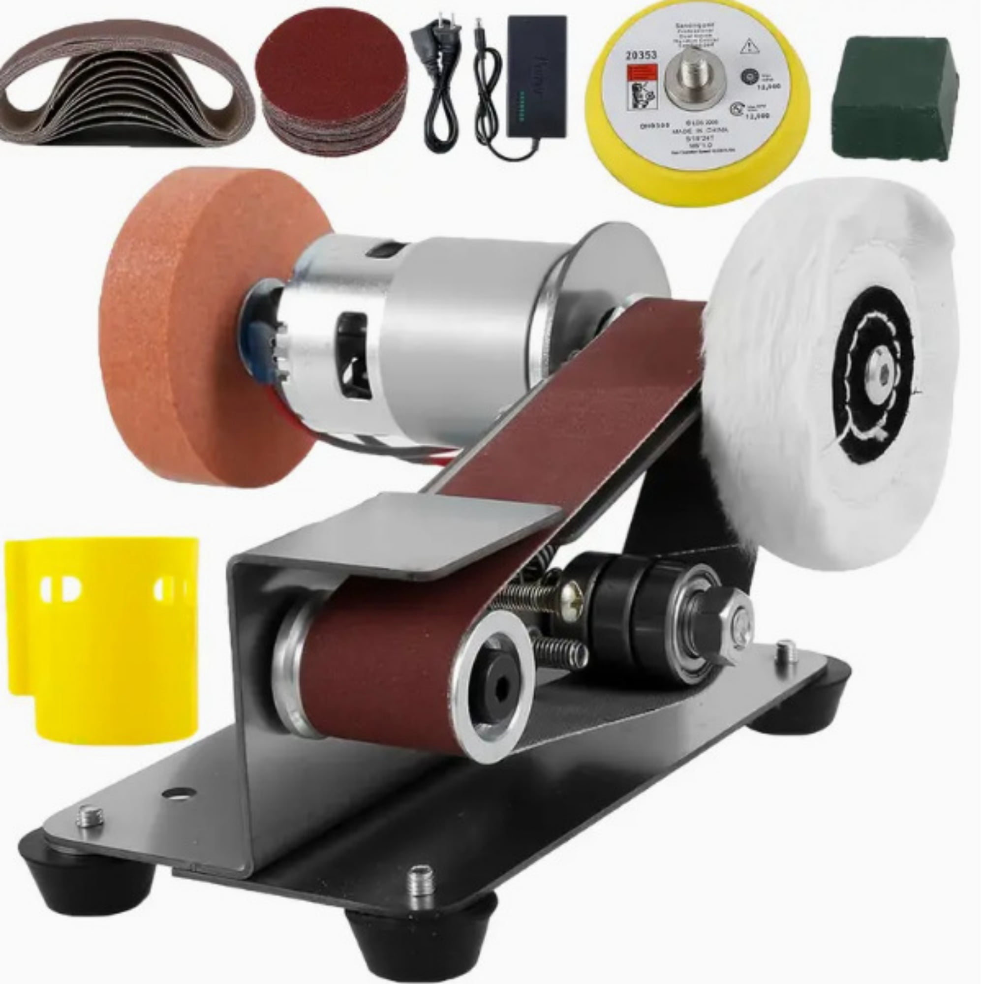 INSMART Mini Belt Sander, 7-Speed Electric Sander with 30 Sanding Belts ...