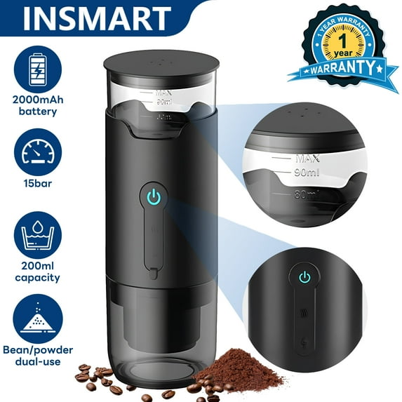 INSMART Portable Espresso Maker,Espresso Machine with 2000mAh Battery ...