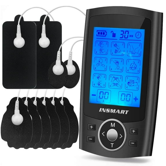 INSMART TENS Unit Rechargeable Muscle Stimulator EMS Dual Channel with ...