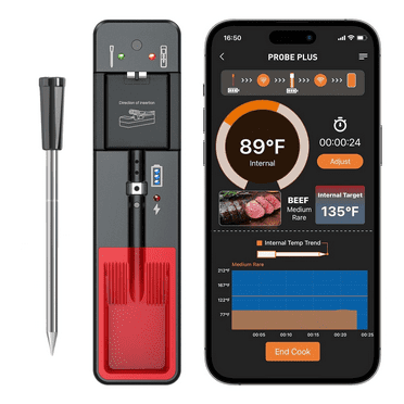 Meat Thermometer Digital Wireless, 800FT Long Range Bluetooth Cooking ...