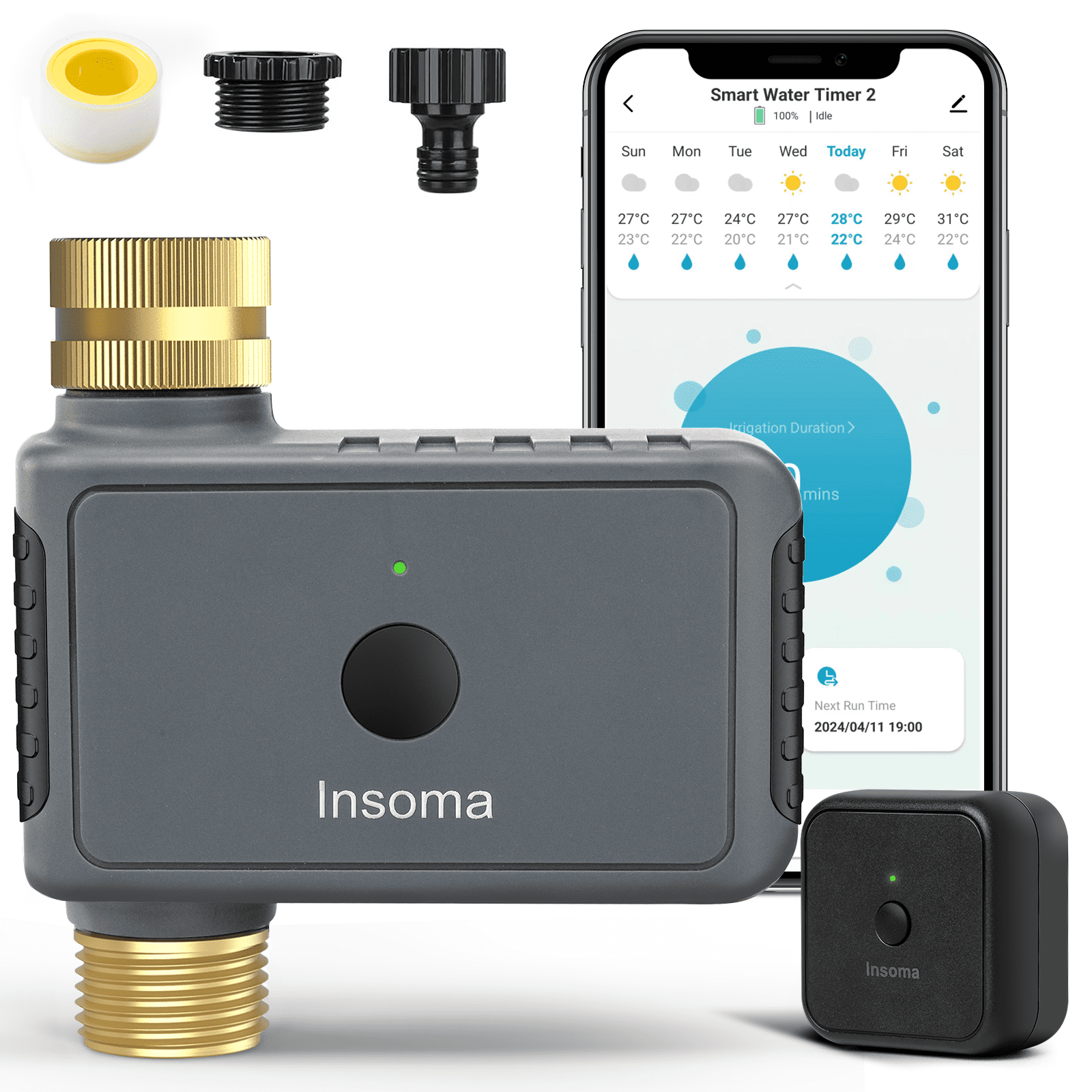 Insoma WiFi Sprinkler Timer, Smart Hose Faucet Timer, APP & Voice ...