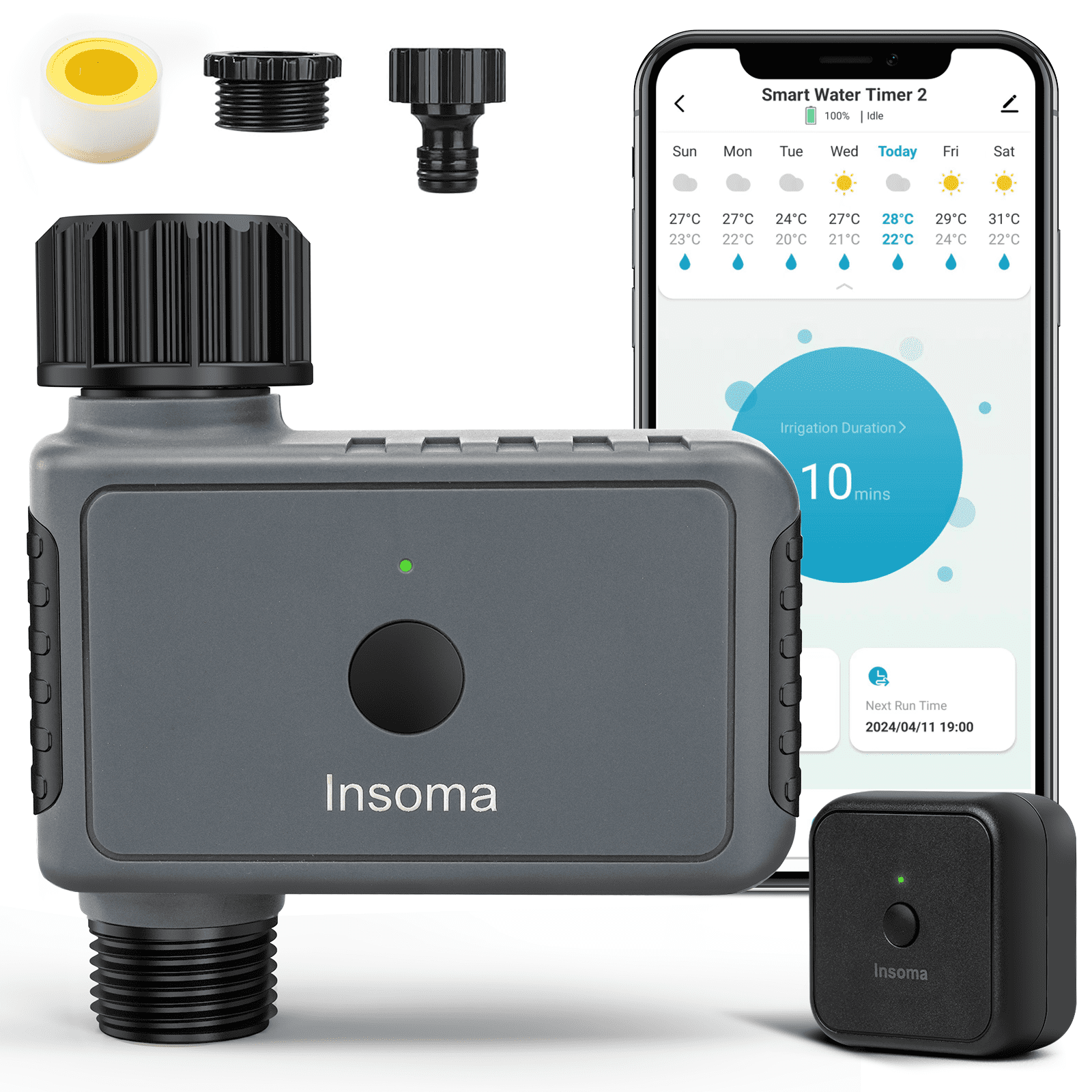 Insoma WiFi Sprinkler Timer, Smart Hose Faucet Timer, APP and Voice ...