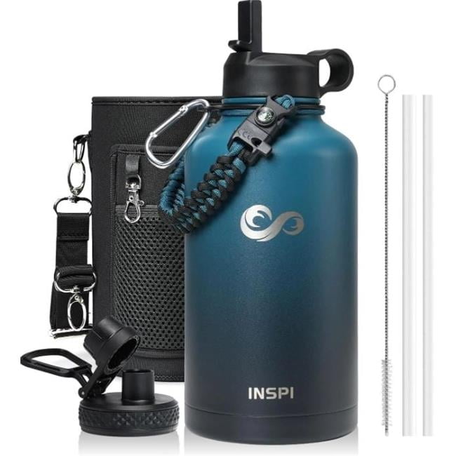 INSPI IN45227 Insulated Water Bottle with Paracord Handle 64Oz,Indigo ...