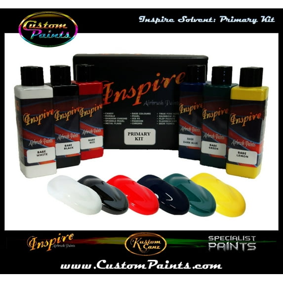 INSPIRE AIRBRUSH PRIMARY KIT (Solvent), CUSTOM PAINT, HOK, ARTIST ...