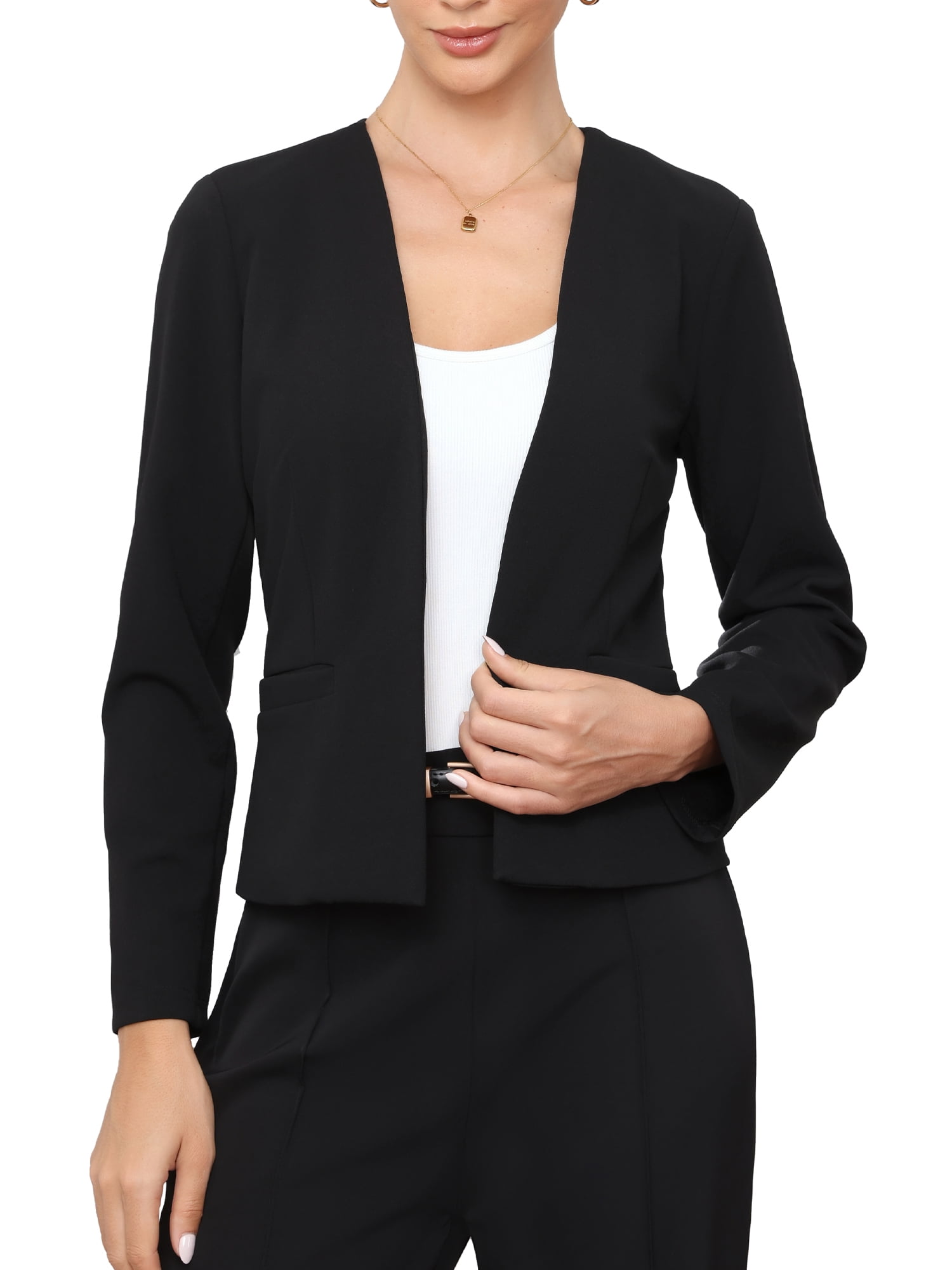 INSPIRE CHIC Blazer for Women's Work Office Casual Long Sleeve Open ...