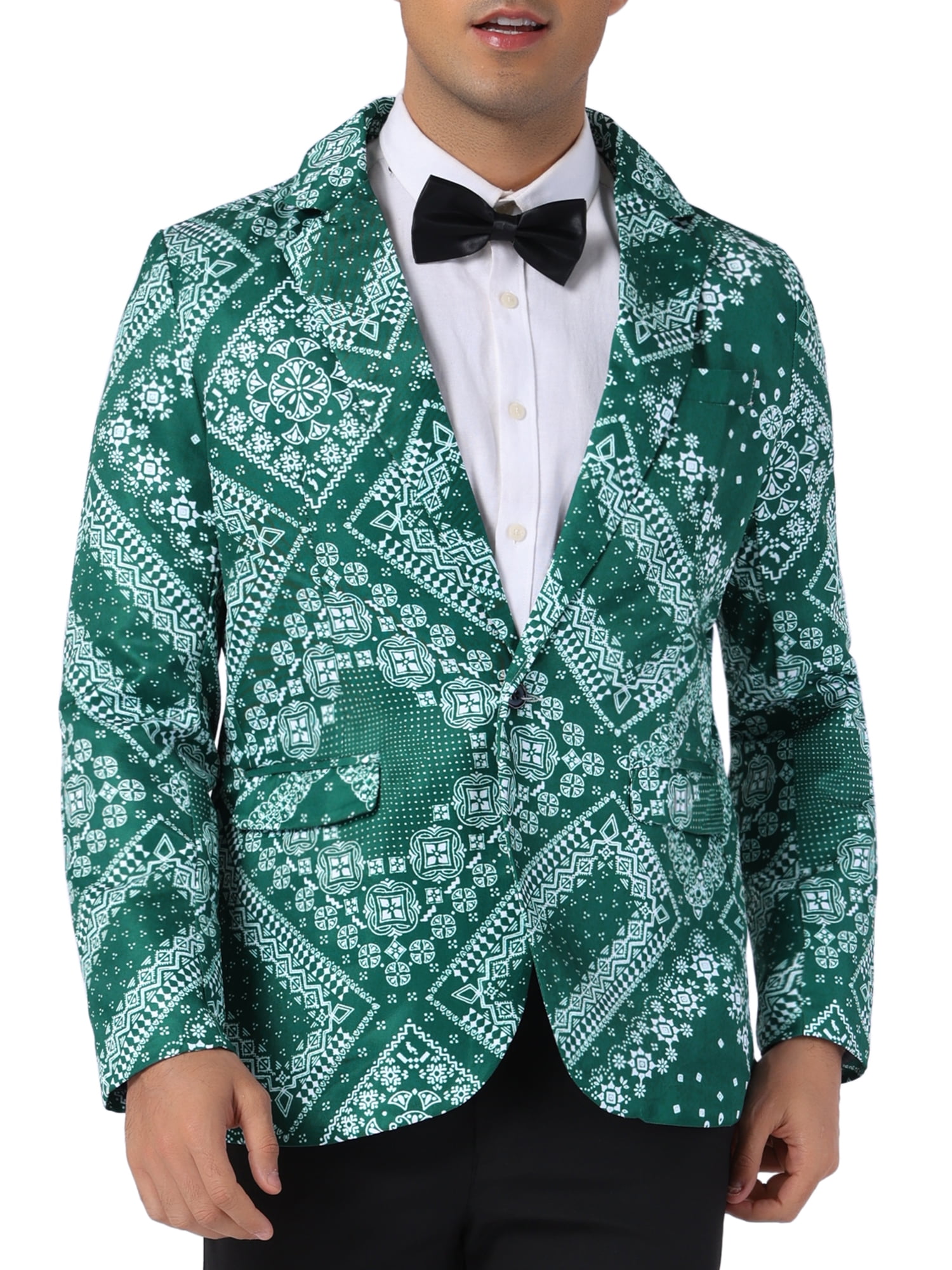 INSPIRE CHIC Floral Blazer for Men's Formal Notch Lapel One Button ...