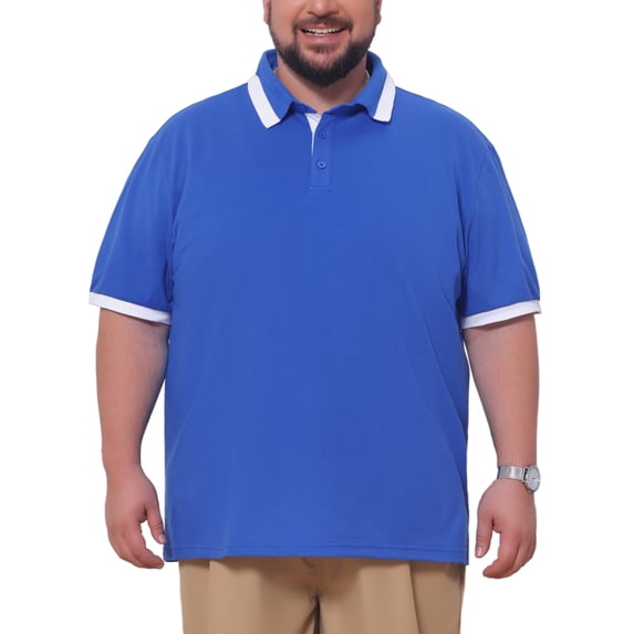 INSPIRE CHIC Men's Big & Tall Contrast Color Short Sleeve Button Down ...