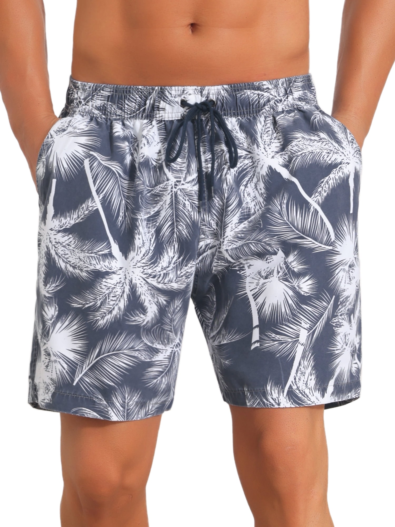 INSPIRE CHIC Men's Contrast Pattern Drawstring Bathing Summer Beach ...
