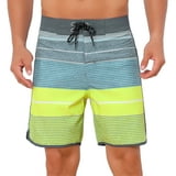 INSPIRE CHIC Men's Summer Drawstring Waist Color Block Striped Board ...