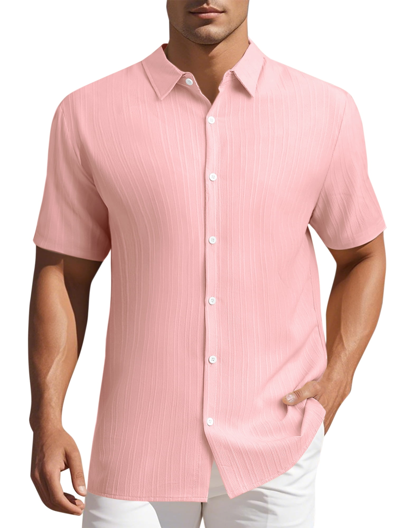 INSPIRE CHIC Men's Shirts Short Sleeve Button Down Beach Summer Point ...
